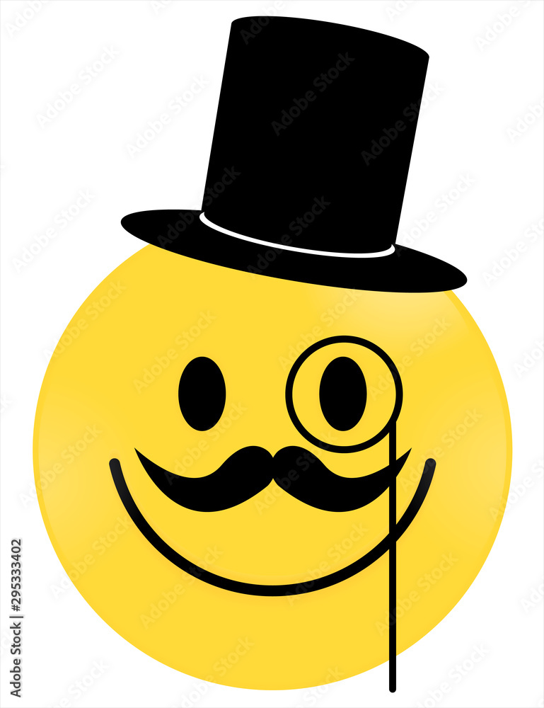 Smiley Face Gentleman. Happy smiley emoji vector yellow. Vector happy ...