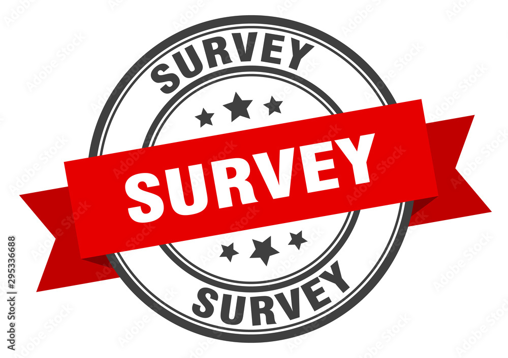 survey label. survey red band sign. survey Stock Vector | Adobe Stock