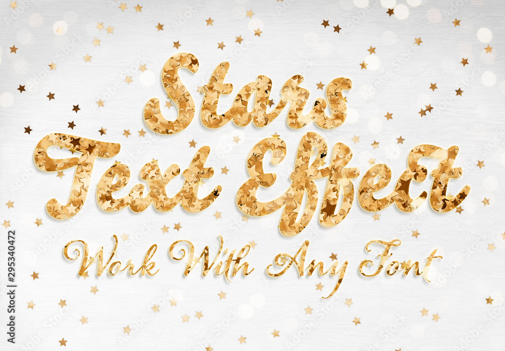 Golden Stars Text Effect Mockup Stock Template | Adobe Stock