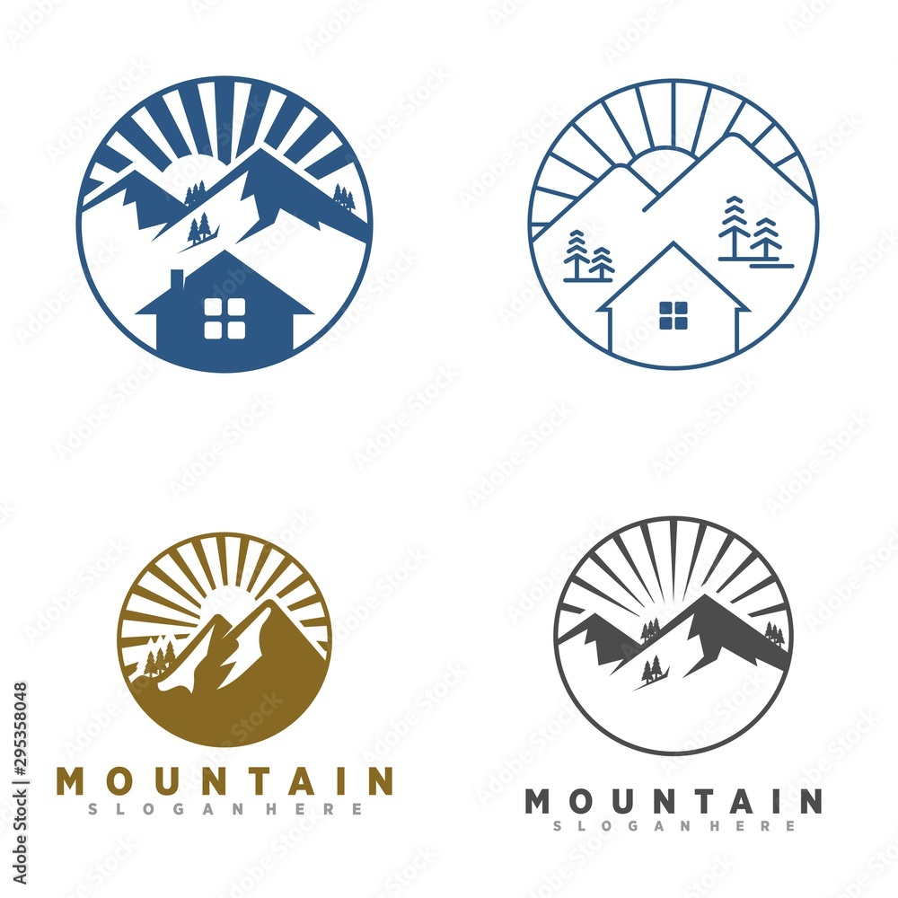 circle mountain logo, icon and template Stock Vector | Adobe Stock