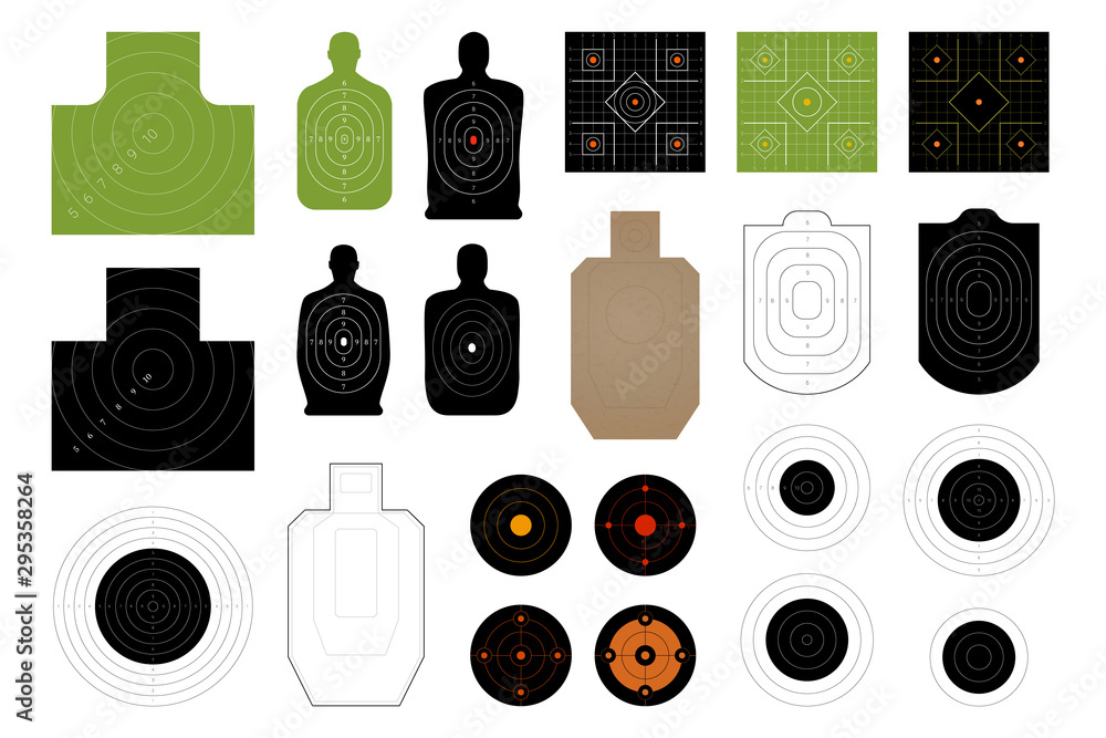 Shooting targets for firing practice on a rifle range, police or army ...