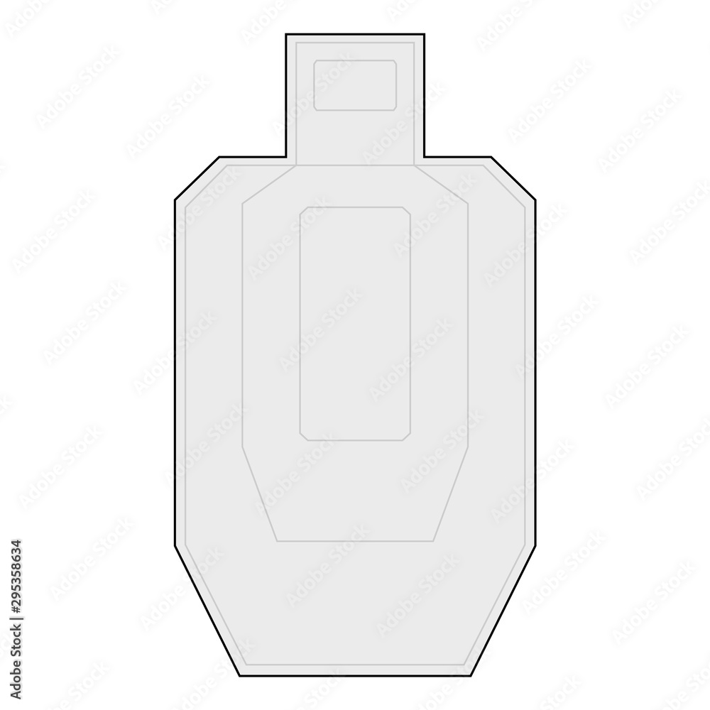 Outlined human torso shaped target for a shooting practice on a gun ...