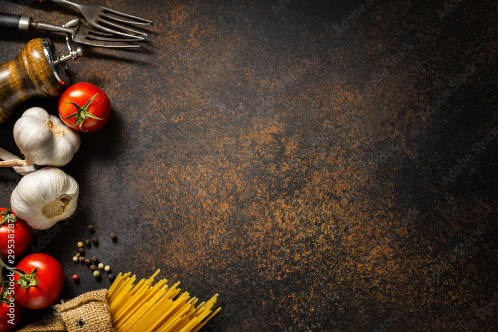 Italian food background with ingredients Stock Photo | Adobe Stock