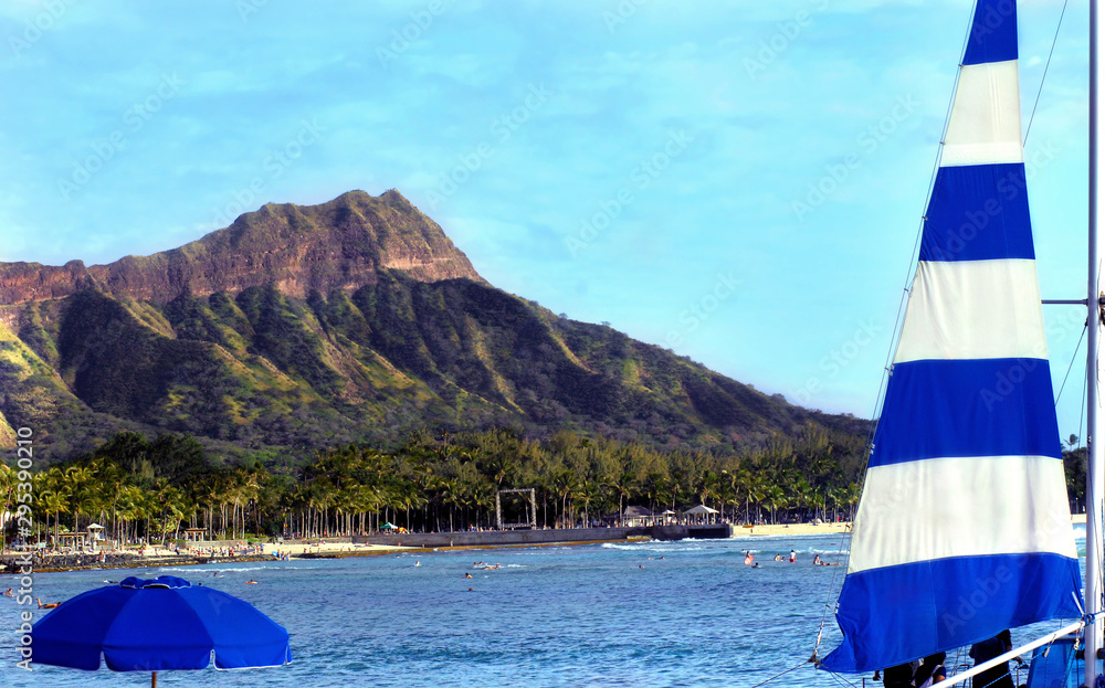 Aloha Honolulu and Wakiki Beach Stock Photo | Adobe Stock