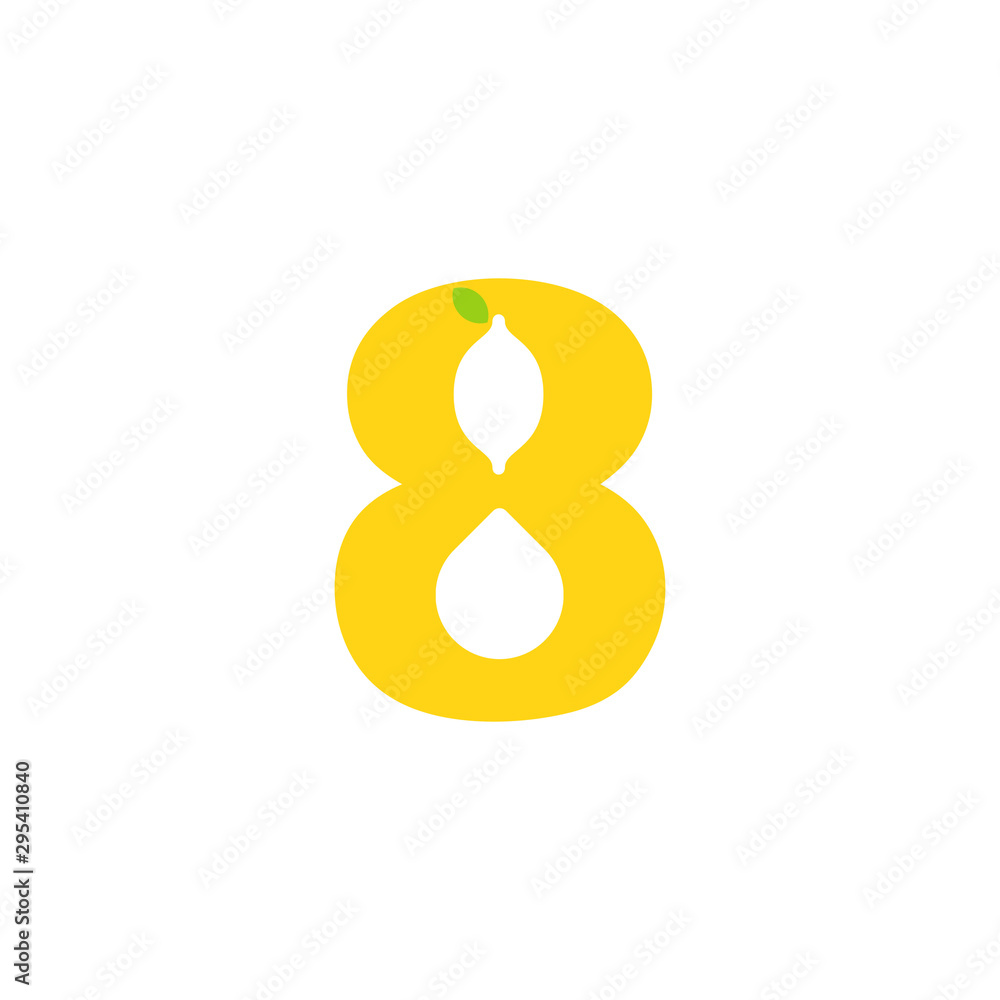 Lime Logo With Eight And Drop Water Symbol For Lime Juice Product ...