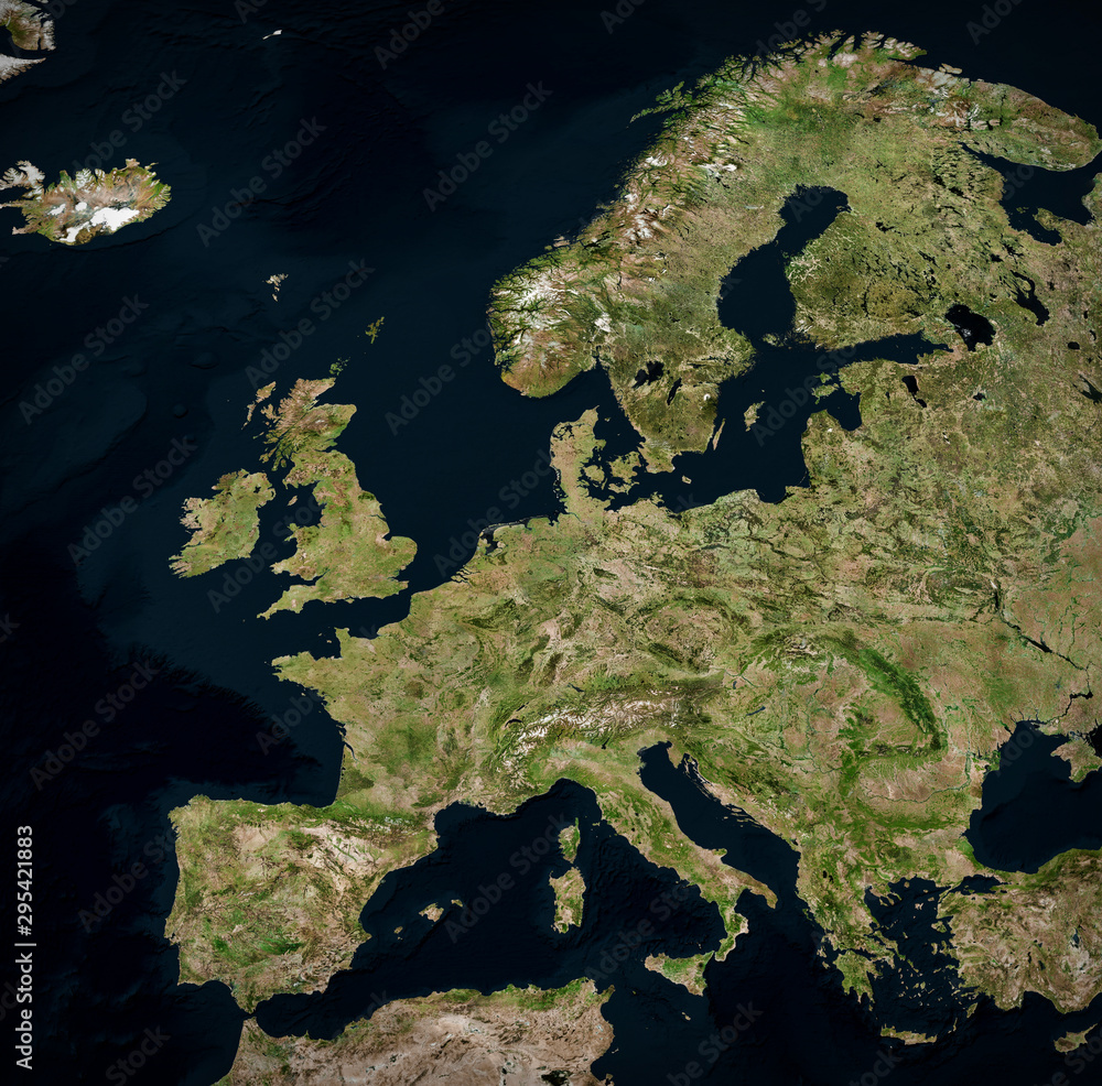 Foto de High resolution Satellite image of Europe (Isolated imagery of ...