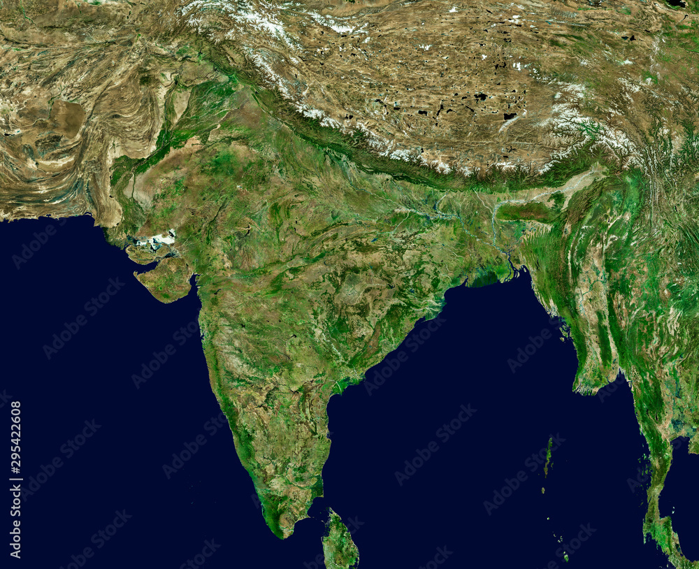 High resolution Satellite image of India (Isolated imagery of India ...