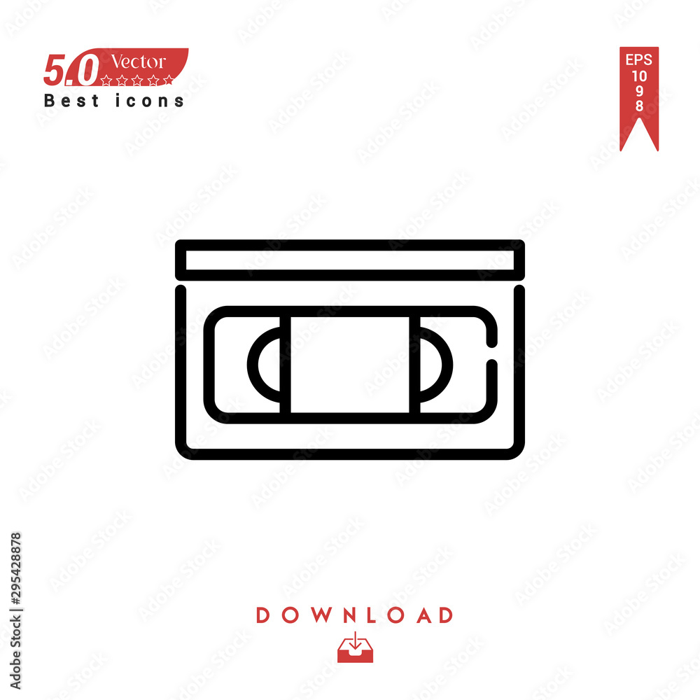 Outline vhs Icon. vhs icon vector isolated on white background. Graphic ...