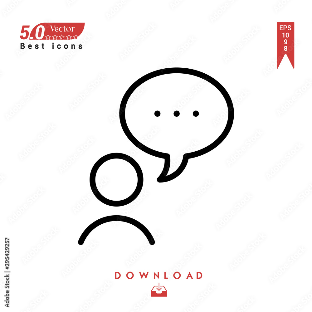 Outline speaking Icon. speaking icon vector isolated on white ...