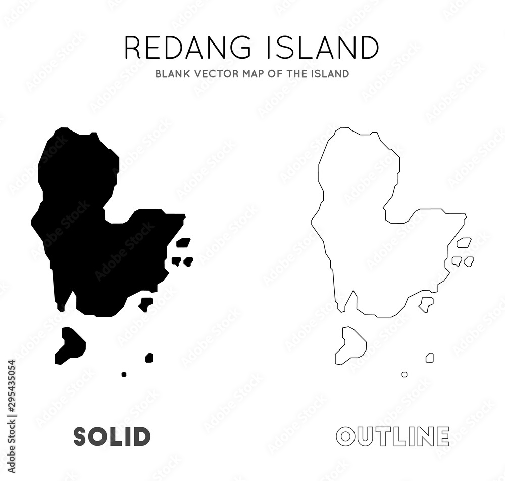 Redang Island map. Blank vector map of the Island. Borders of Redang ...