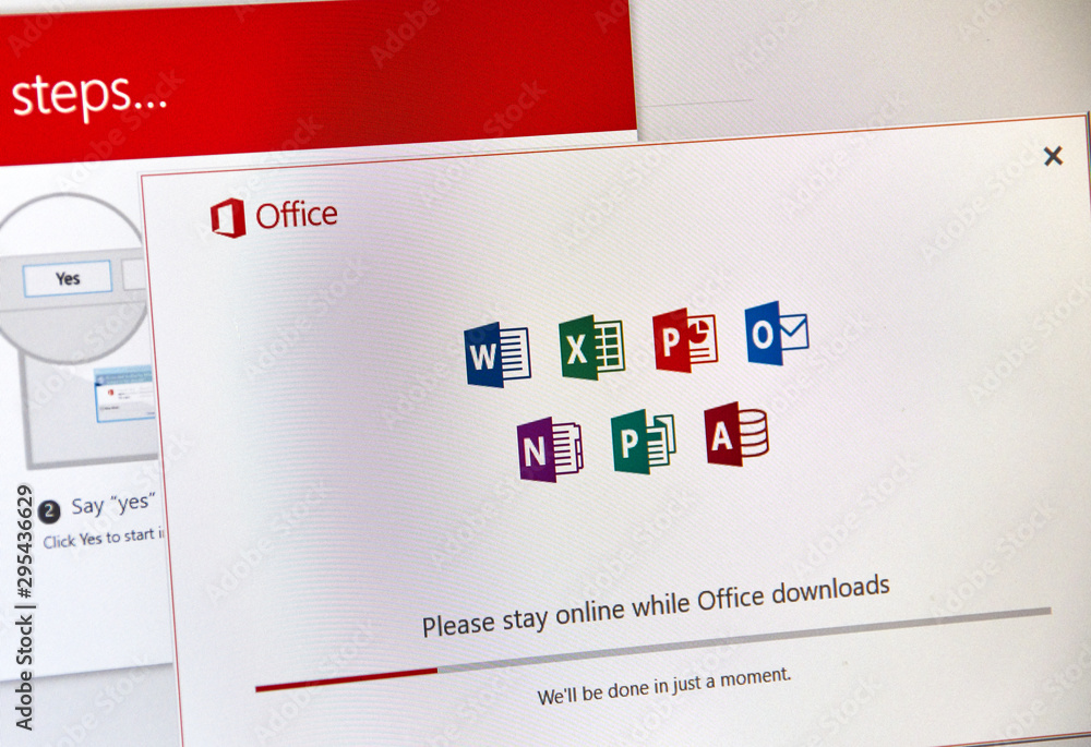 Microsoft Office 365 installation procees Stock Photo | Adobe Stock