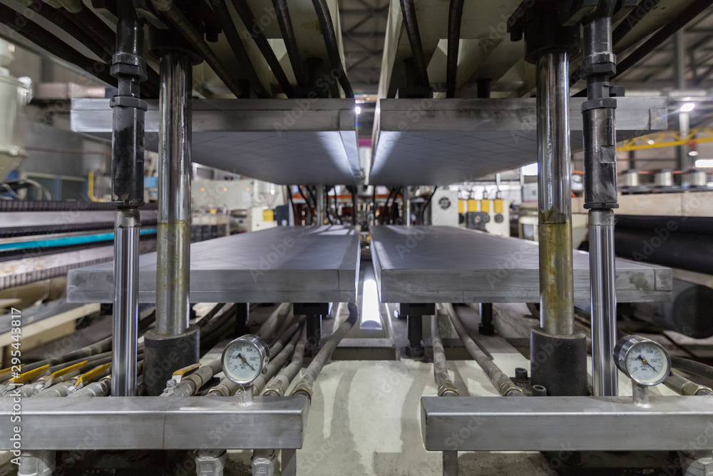 Polycarbonate production line. Industrial photos of factory translucent ...