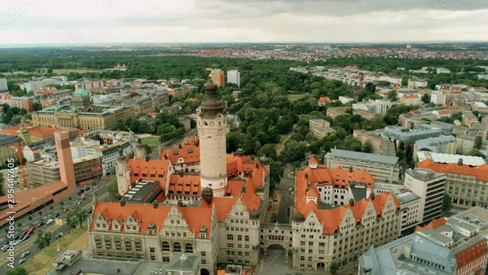 Aerial Panorama of Leipzig's Old Town Skyline, Germany, Europe. New ...