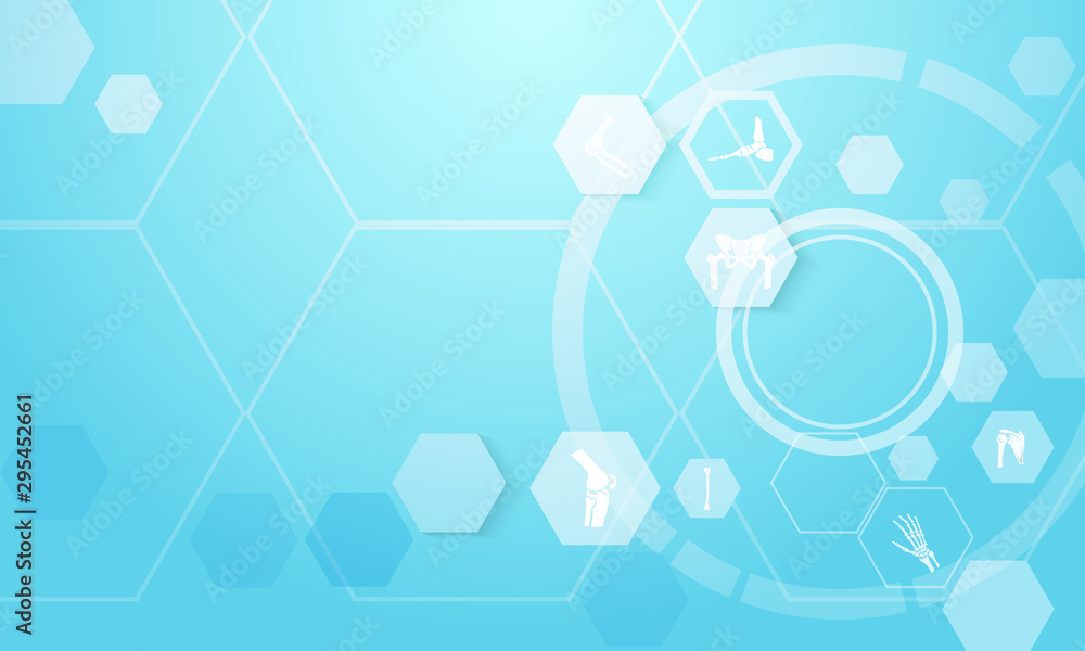 Abstract geometric hexagons Medical infographic orthopedic anatomy ...