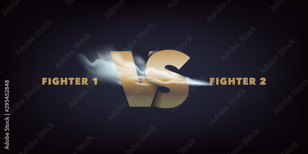 Vs vector icons, sign on isolated background. Template banner with ...