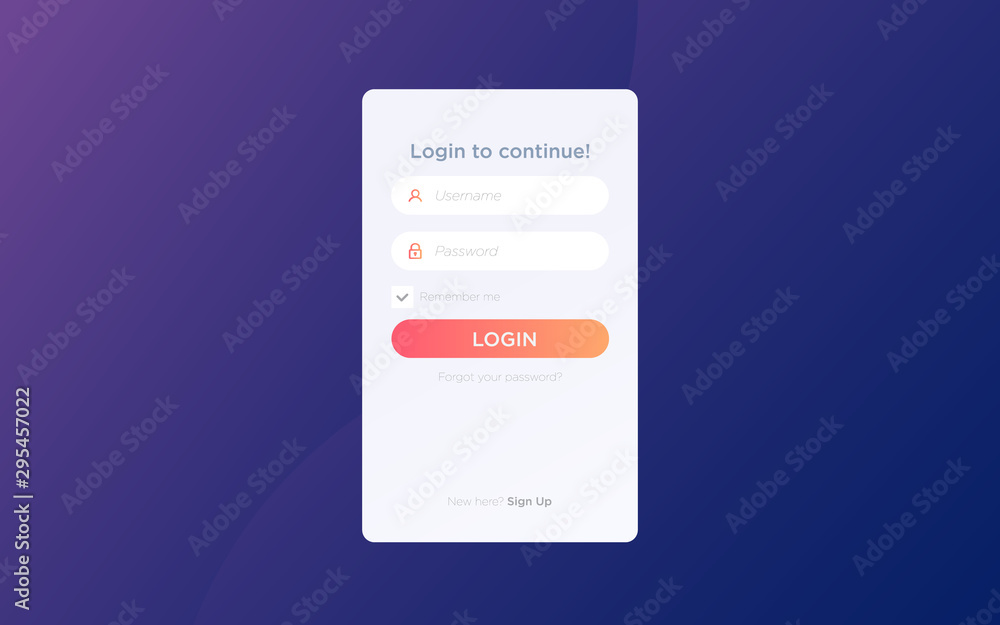 modern login page design Stock Vector | Adobe Stock