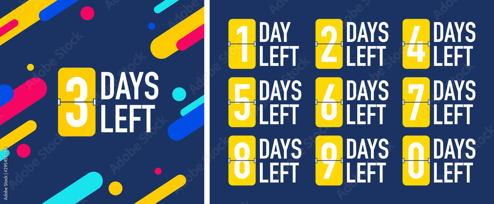 Number days left countdown vector illustration template Stock Vector ...