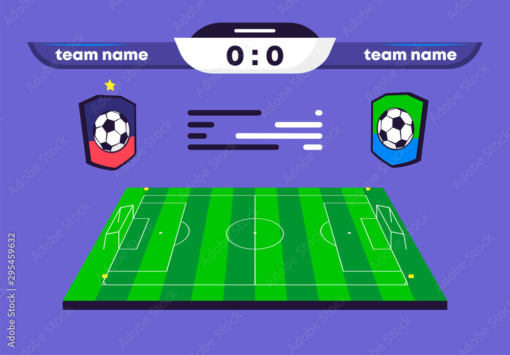 Vector illustration of football scoreboard team A vs team B with club ...