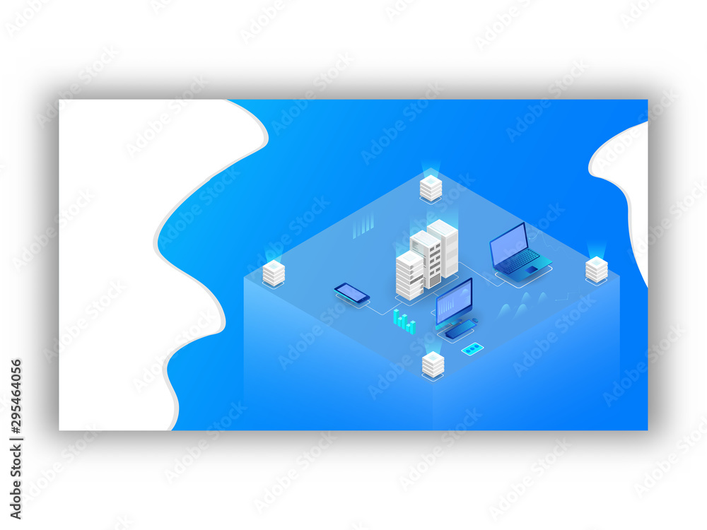 Data center or storage concept based Landing Page design with local ...