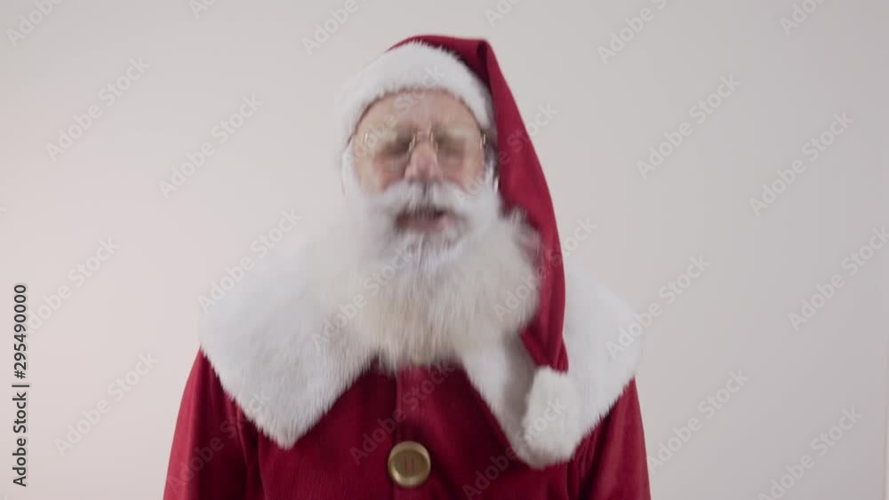 Santa Claus sneezing. Covid-19. Coronavirus. Cold concept in winter ...