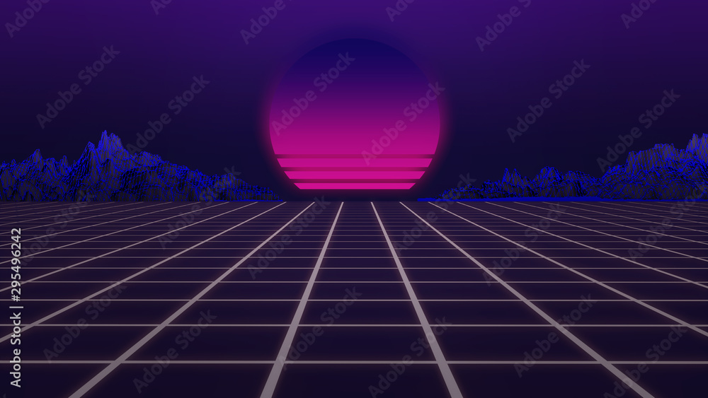 Arcade gaming retro background. New retro wave space. Suitable for ...