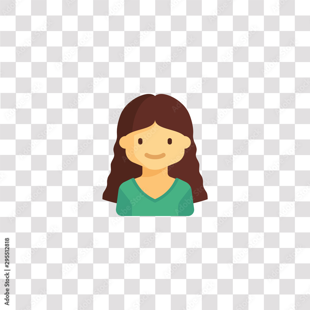 girl icon sign and symbol. girl color icon for website design and ...