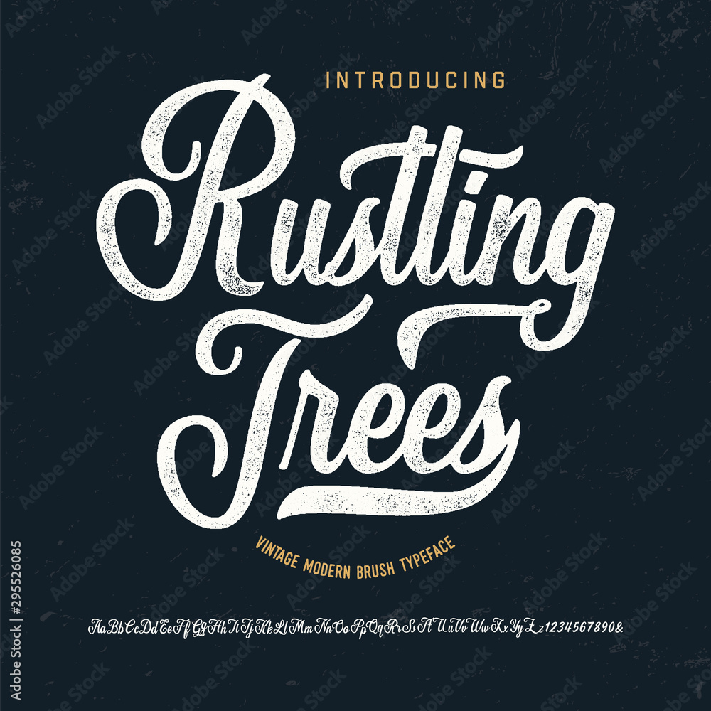 Vintage Brush Font. Retro Typeface. Vector Illustration. Stock Vector ...