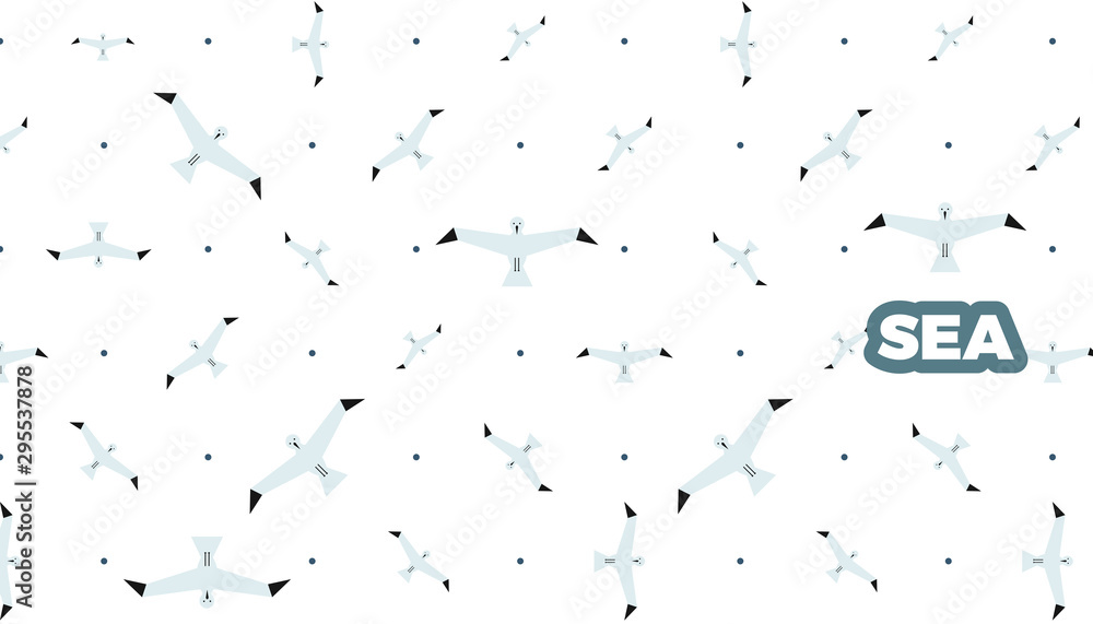 Vector flat style sea world design template Stock Vector | Adobe Stock