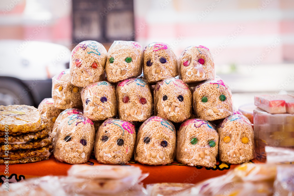Mexican sugar skull candy with quinoa, calaveras, for dias de los ...