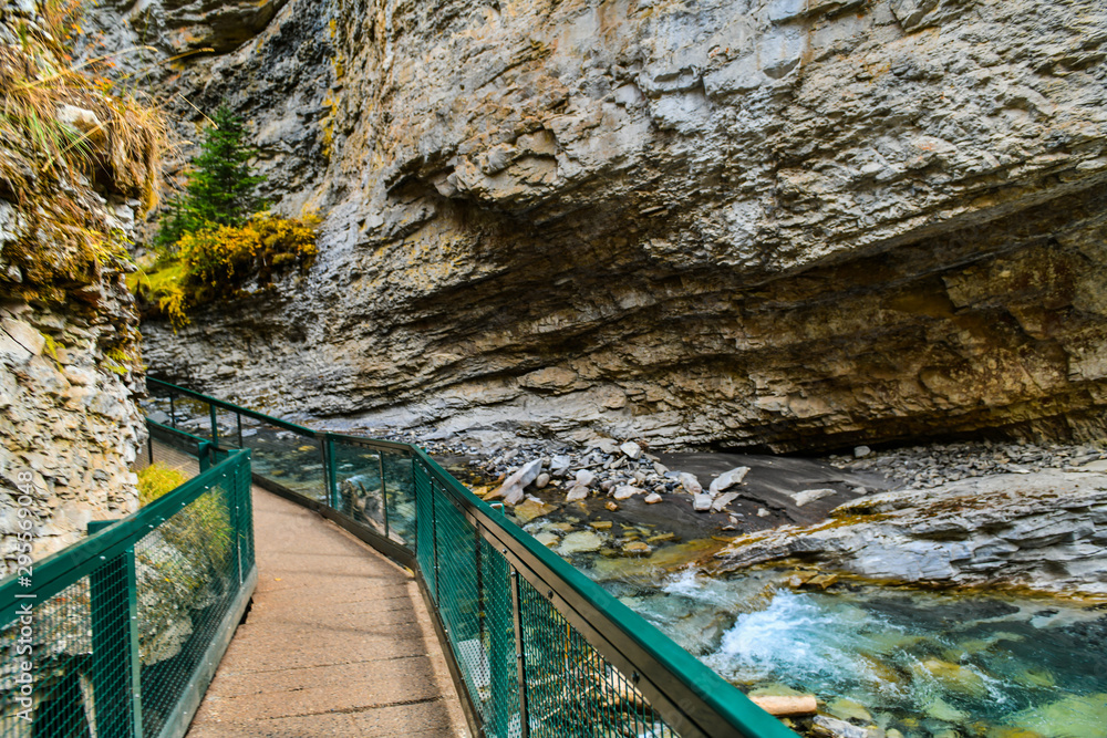 Photo & Art Print Pathway in Johnston Canyon in Banff National Park ...