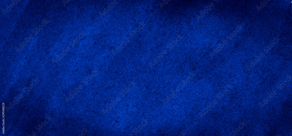 Saturated dark blue watercolor with unique uneven paint stains ...