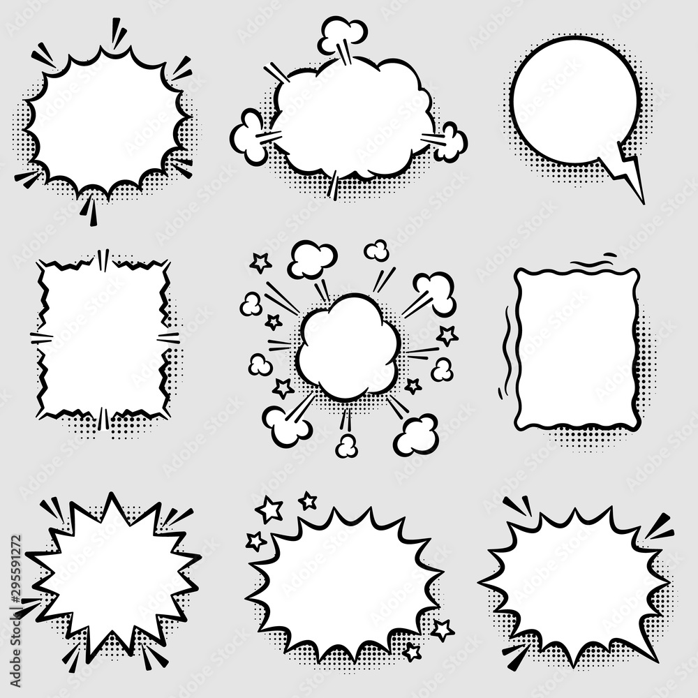 Set of Angry Comic Speech Bubbles Stock Vector | Adobe Stock