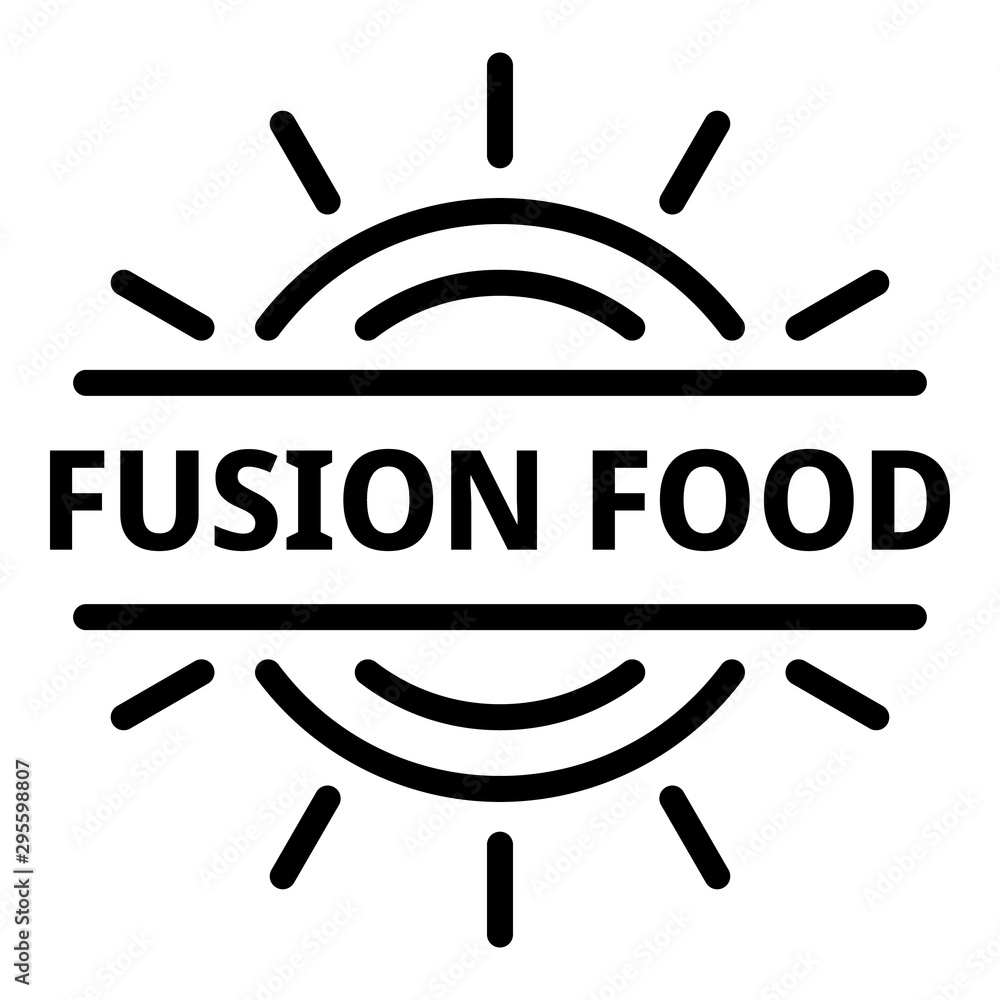 Fusion food logo. Outline fusion food vector logo for web design ...