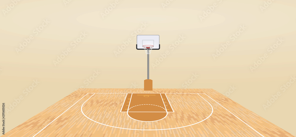 Basketball court. front view. vector illustration Stock Vector | Adobe ...