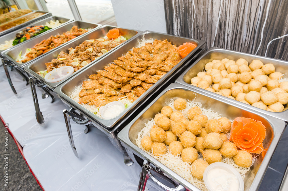Chinese buffet of Asian cuisine Stock Photo | Adobe Stock