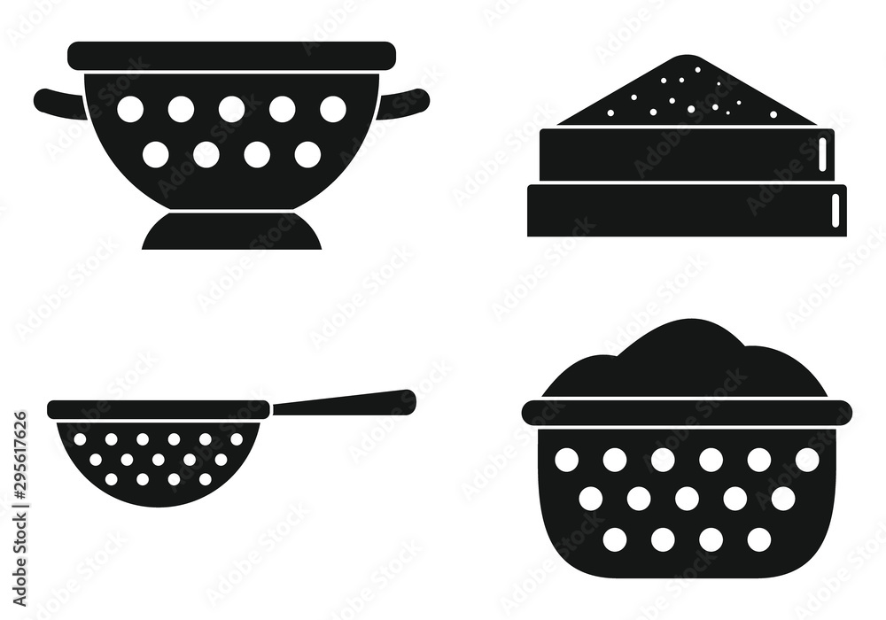 Sieve icons set. Simple set of sieve vector icons for web design on ...