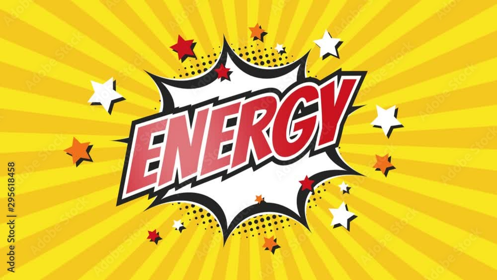 Vídeo do Stock: ENERGY - Comic Pop Art text video 4K, chroma key ...