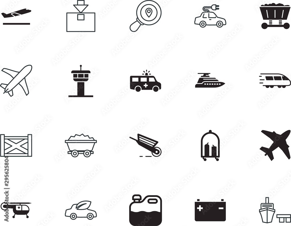 transport vector icon set such as: alternative, port, medic, template ...