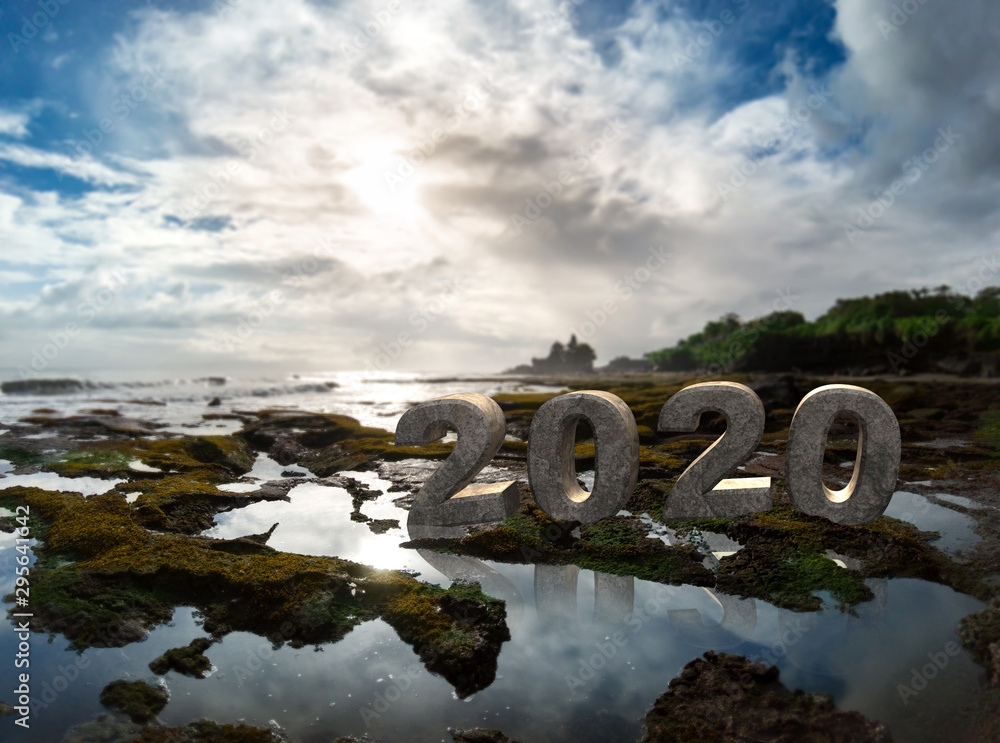 2020 3D text next to Tanah Lot Temple Bali, Indonesia Stock Photo ...
