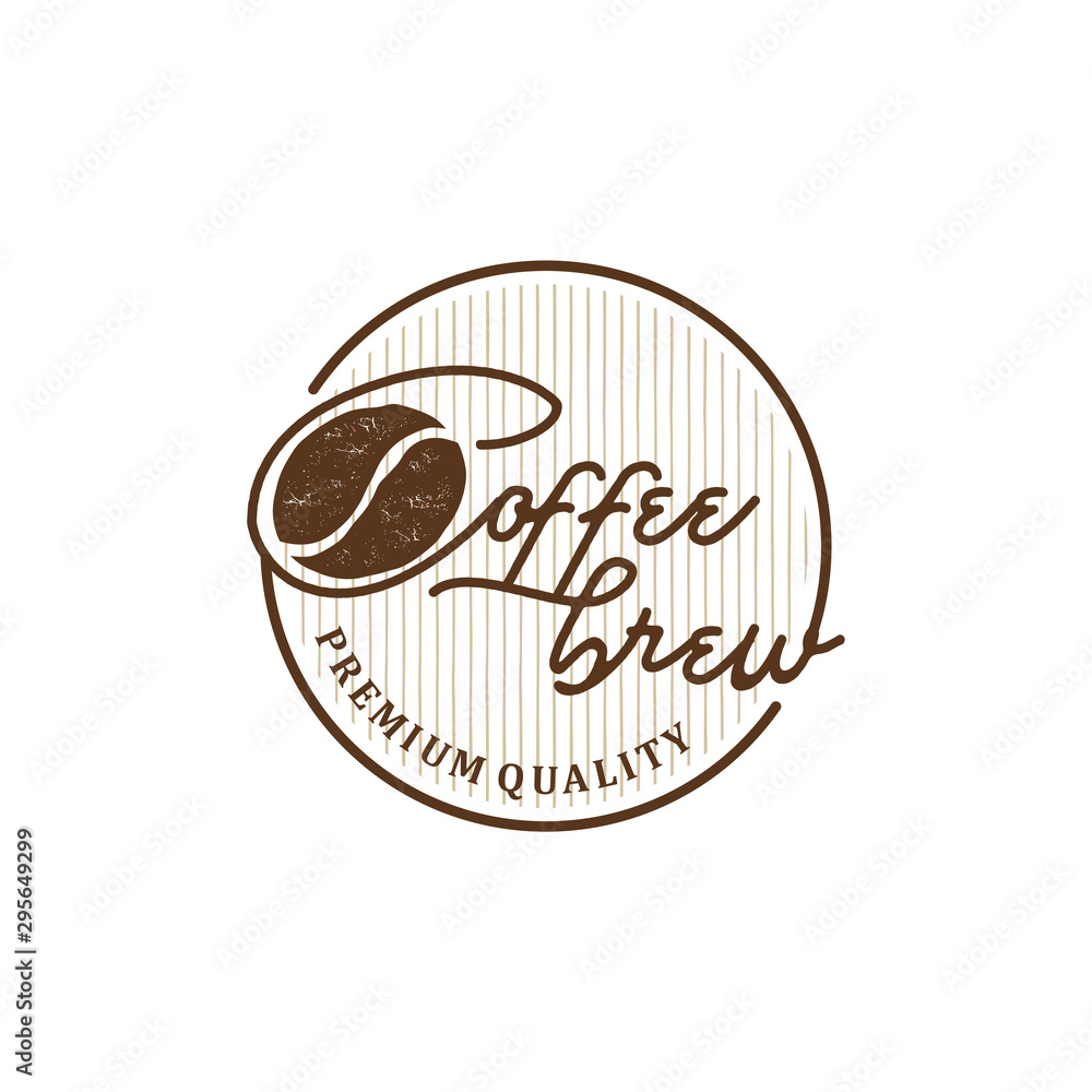 Coffee logo for cafe resto and product label - food drink - coffee seed ...