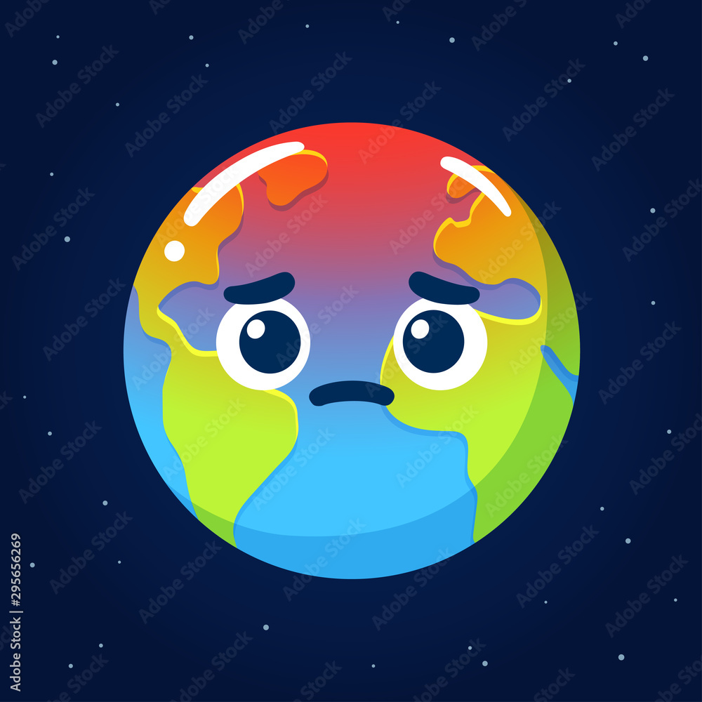 Cartoon Earth global warming Stock Vector | Adobe Stock