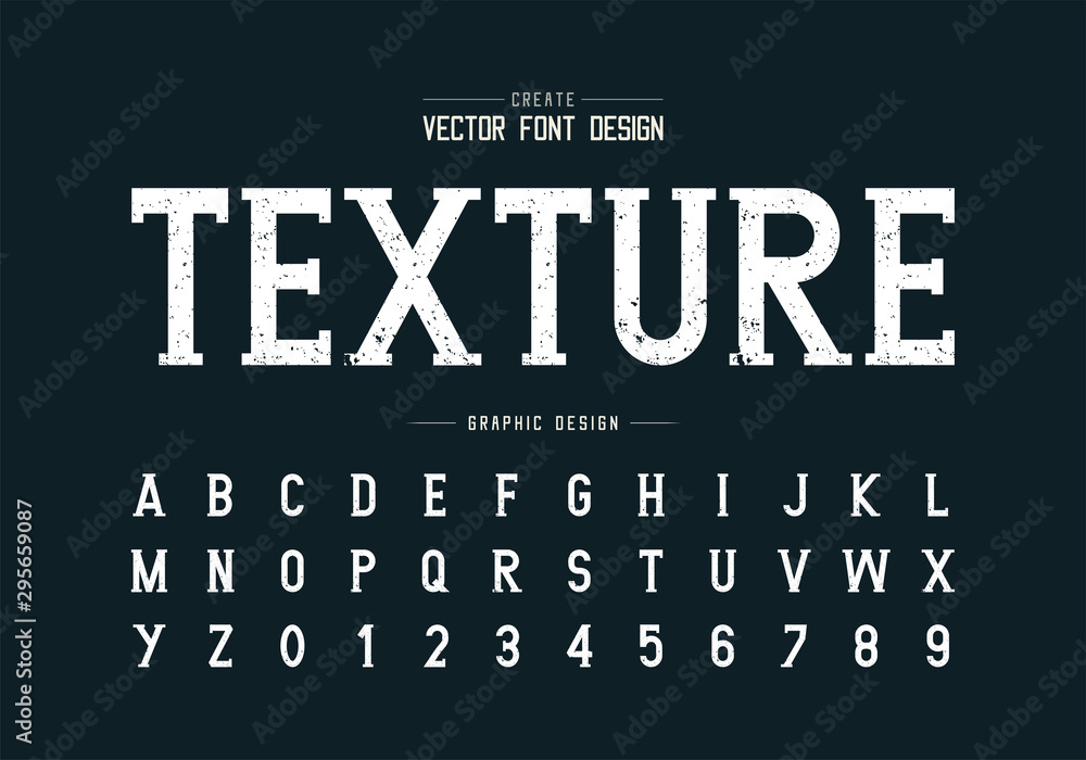 Texture font and grunge alphabet vector, Rough writing style typeface ...