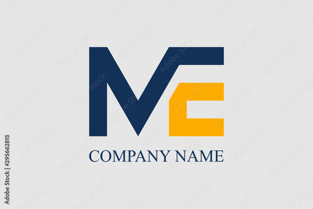 Letter M and E Logo Design Vector Illustration Stock Vector | Adobe Stock