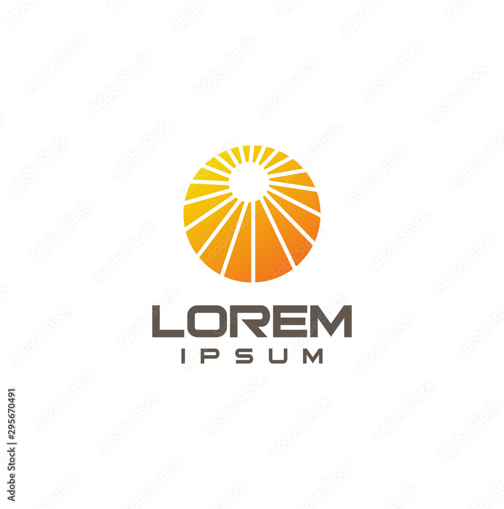 Sun logo Round circle lines Design Vector Stock . Power sun Logo Design ...