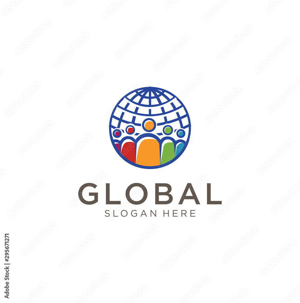 Global Group People Logo . People human world earth global logo ...