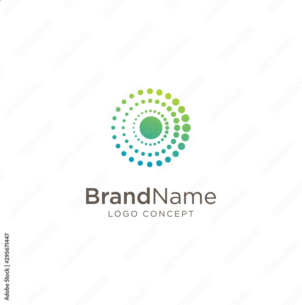 Circle Tech Logo .circle round flow shape modern icon for construction technology. Advanced ...