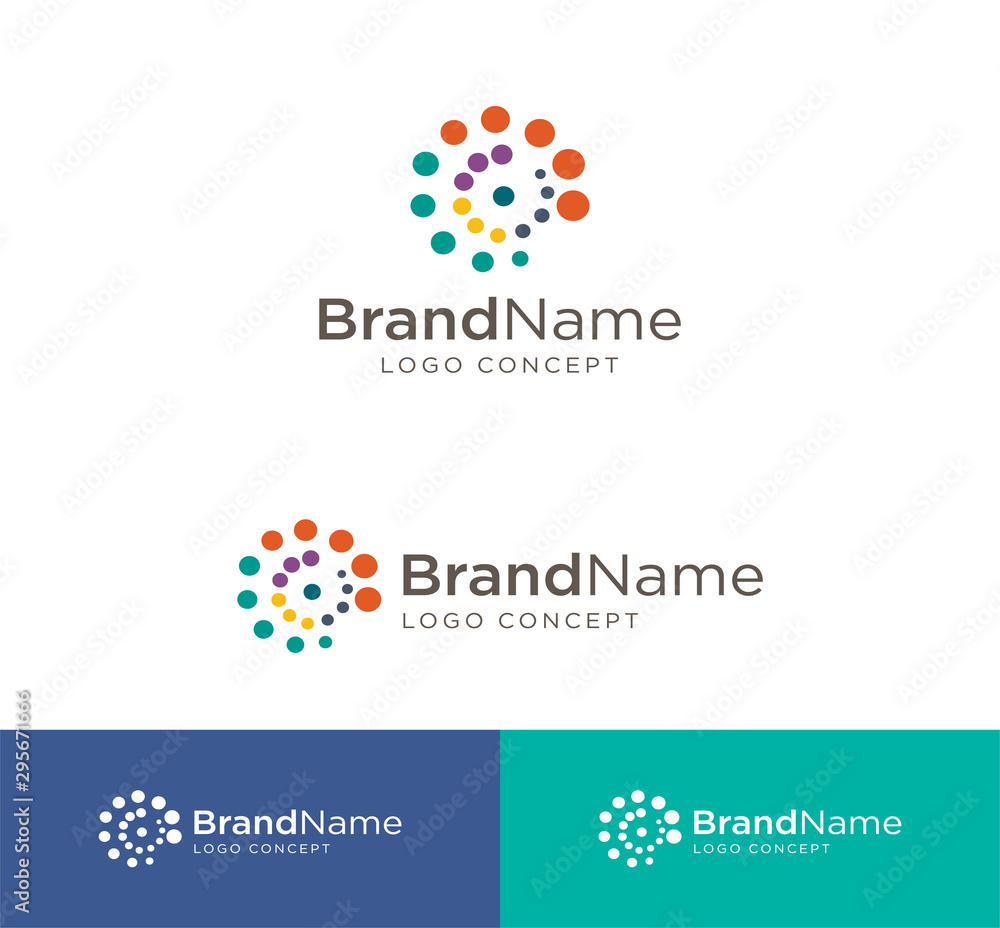 Circle Tech Logo .circle round flow shape modern icon for construction ...