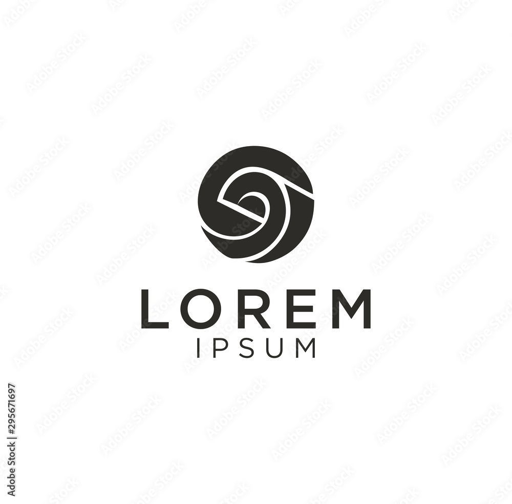 Monogram Paper roll logo sign flat style . Paper rolls logo Black ...