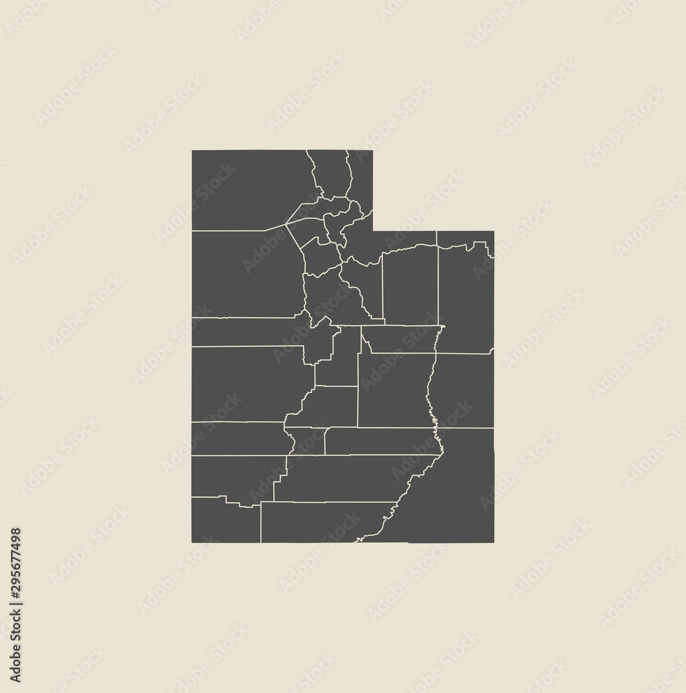 vector illustration map of Utah Stock Vector | Adobe Stock