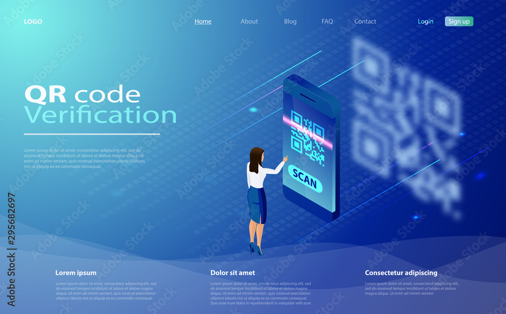 QR code scanning vector illustration concept Stock Vector | Adobe Stock